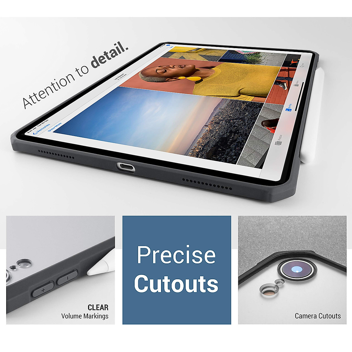 TineeOwl iPad Air 11 Inch Case (2024) M2, 5/4 Case 10.9 inch (2022/2020), Ultra Thin, Matte Clear Case, Supports Apple Pencil Charging and Touch ID, TPU Bumper (Black/Matte Back)