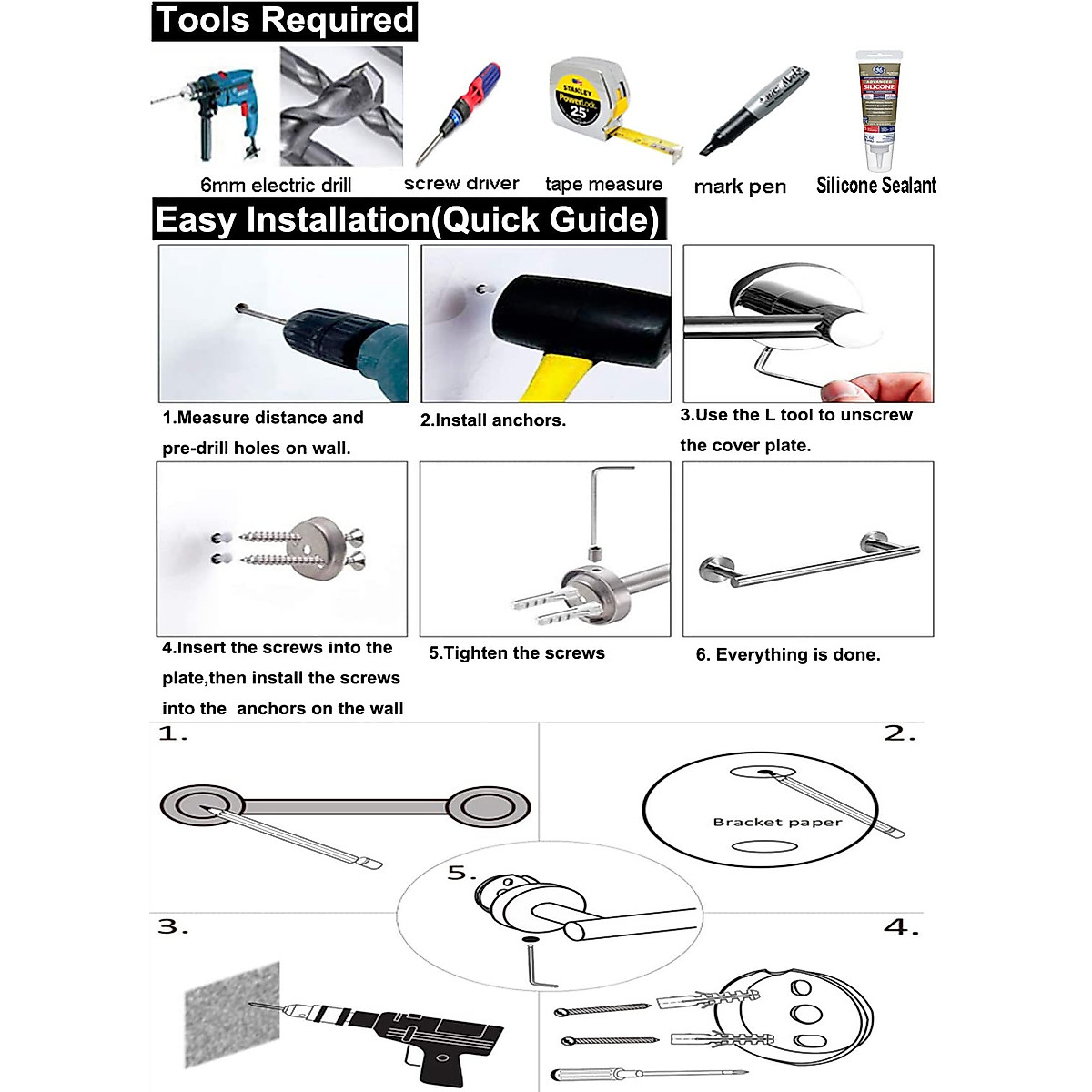 2 Pack Adjustable 16 to 27.6 Inch Single Gold Towel Bar, iMomwee SUS304 Stainless Steel Bath Towel Holder, Wall Mounted Towel Rail for Bathroom Kitchen Washroom, 1" Diameter Towel Rod with S Hooks