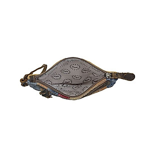 Myra Bag Midsummer Pouch Upcycled Cotton & Leather S-3078