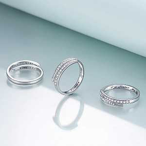 AXELUNA 925 Sterling Silver Sister Ring Adjustable My Sister My Friend Jewelry Gifts for Women