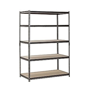 Muscle Rack UR482472PB5PAZ-SV Silver Vein Steel Storage Rack, 5 Adjustable Shelves, 4000 lb. Capacity, 72" Height x 48" Width x 24" Depth