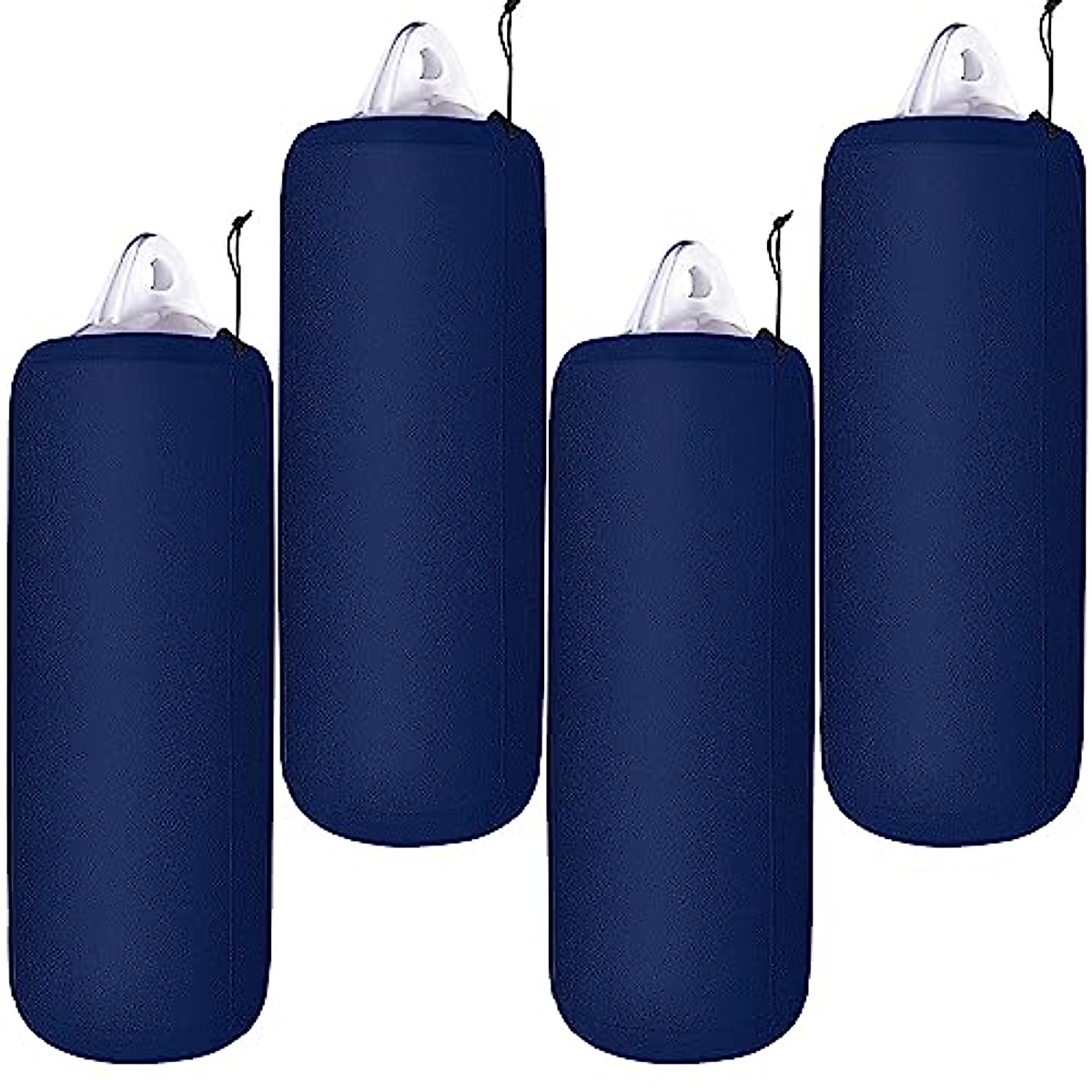 4 Packs Boat Fender Cover 10" x 26" Fleece Marine Bumper Covers for Center Rope Tube Style Fenders (Boat Fender Not Included) (Navy Blue)