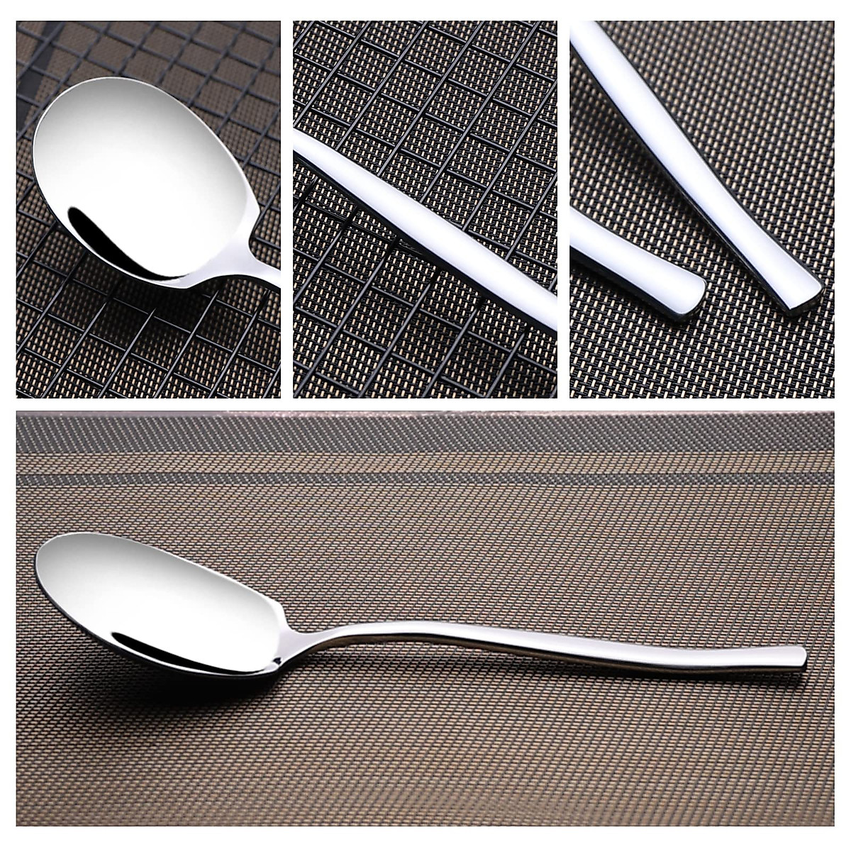 Bblina 8 Pieces Large Serving Spoons, Stainless Steel Buffet Serving Spoons