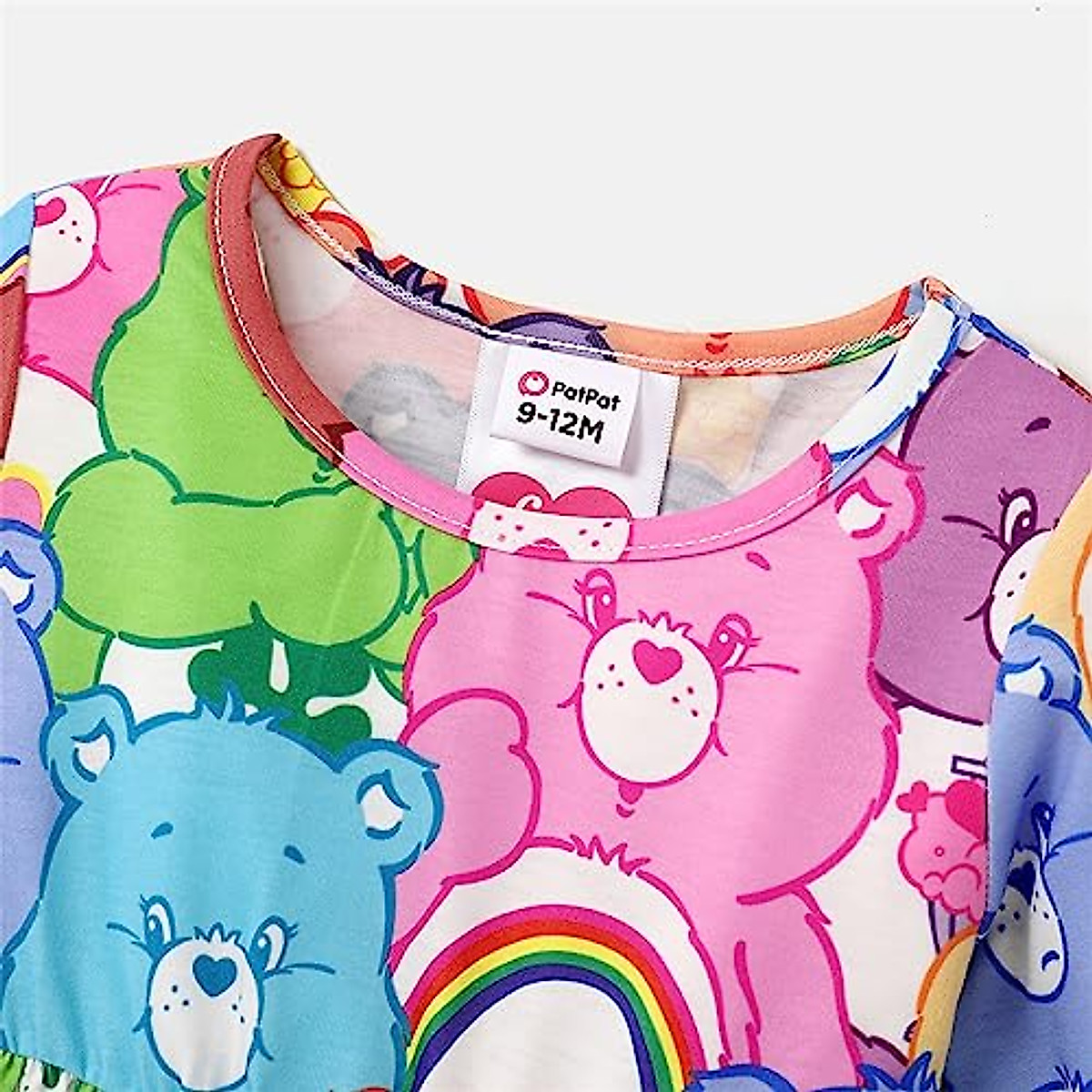 PATPAT Care Bears Baby Toddler Girl Long-Sleeve Cute Playwear Dress 3-4 Years Multi-Color