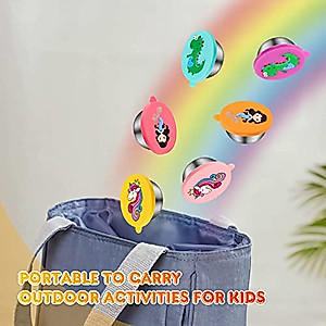 Kids Salad Dressing Container to Go 6 Pack 1.8oz Small Stainless Steel Sauce Cups Condiment Container with Lids Dinosaur Leakproof for Girls Kids Lunch Bento Box