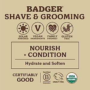 Badger Beard Oil, Babassu & Jojoba, Certified Organic, Premium Beard Conditioner, Beard Oil for Dry Skin, Beard Oil for Long Beards, Facial Hair Oil, 1 fl oz Glass Bottle
