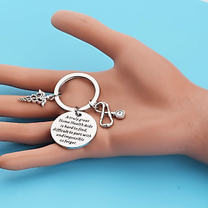 SEIRAA Home Health Aide Gifts A Truly Great Home Health Aide is Hard to Find Keychain Gift for Nurse Practitioner Nurses Aide (Home Health Aide keychain)