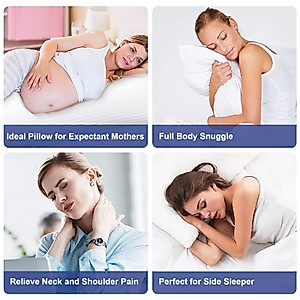 YUGYVOB Cooling Body Pillow for Adults- Satin Stripe Full Body Pillow Long Pillow Insert, Pregnancy Pillows for Sleeping, Fluffy & Firm, 20x54 Inch