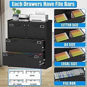 3 Drawer Lateral File Cabinet with Lock Metal Filing Storage Cabinet for A4 Legal/Letter Size File Cabinet Locked Steel Lateral File Drawers,Wide Filing Organization Storage Cabinets for Home Office
