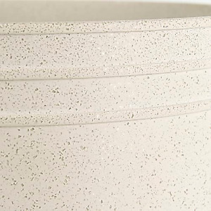 Allure Home Creation Marson Resin in Stone Finish with Natural Color Wooden Base Wastebasket 1.80 gallons