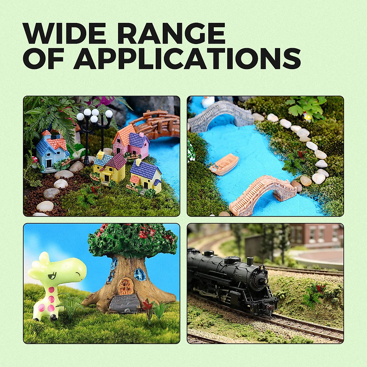 Yetaha 90 Pcs Mini Model Trees Plants, Miniature Plants Green Shrubs Bush Model Artificial Plants for Train Scenery Railway Sand Architecture Craft DIY Landscape Dollhouse Cake Topper Decor