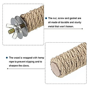 PATIKIL 1x6.7 Inch Bird Cage Perch, 2 Set Parrot Stand Paw Grinding Stick Rope Weaving Wooden Stand Cage Accessories for Parrot Parakeet Cockatiel