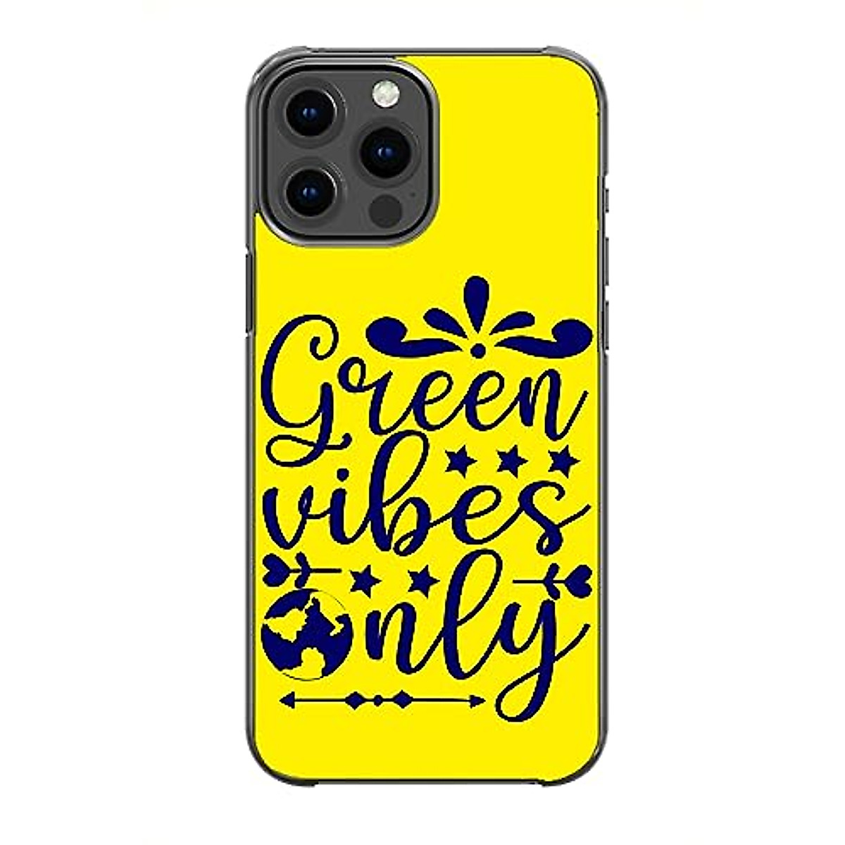 Green Vibes Only Positive Keep Green Awareness Inspirational Motivational Pattern Art Design Anti-Fall and Shockproof Gift iPhone Case (iPhone 12 Mini)