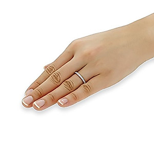 DoubleAccent Sterling Silver Ring Wedding Ring Round CZ Stone Eternity Ring Wedding Band 2MM (Size 5 to 10), 6