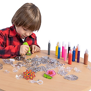 Klever Kits 24PCS Window Art Suncatcher Paint Kit, Create Your Own Window Art Sun Catcher Craft Kit for Kids Ages 4-8, DIY Suncatchers for Toddler Girls Boys Painting Activities Art Project