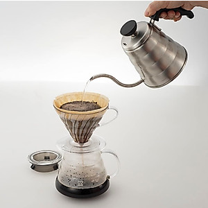 Hario V60 "Buono" Drip Kettle Stovetop Gooseneck Coffee Kettle 700ml, Stainless Steel, Silver