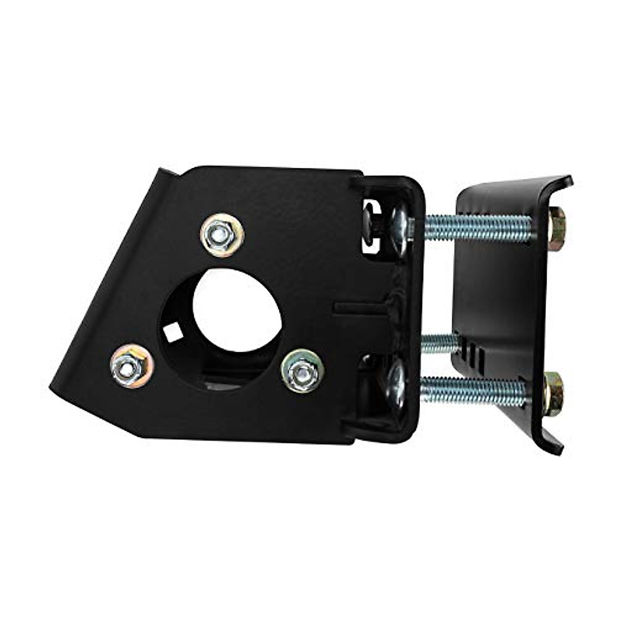 Camco Trailer Tongue Jack Bolt-On Relocation Kit | Allows for Easy Trailer Relocation | Provides Ample Tailgate Clearance Without Obstruction | for 3-Bolt & A-Frame Style Tongue Jacks (50015), Black