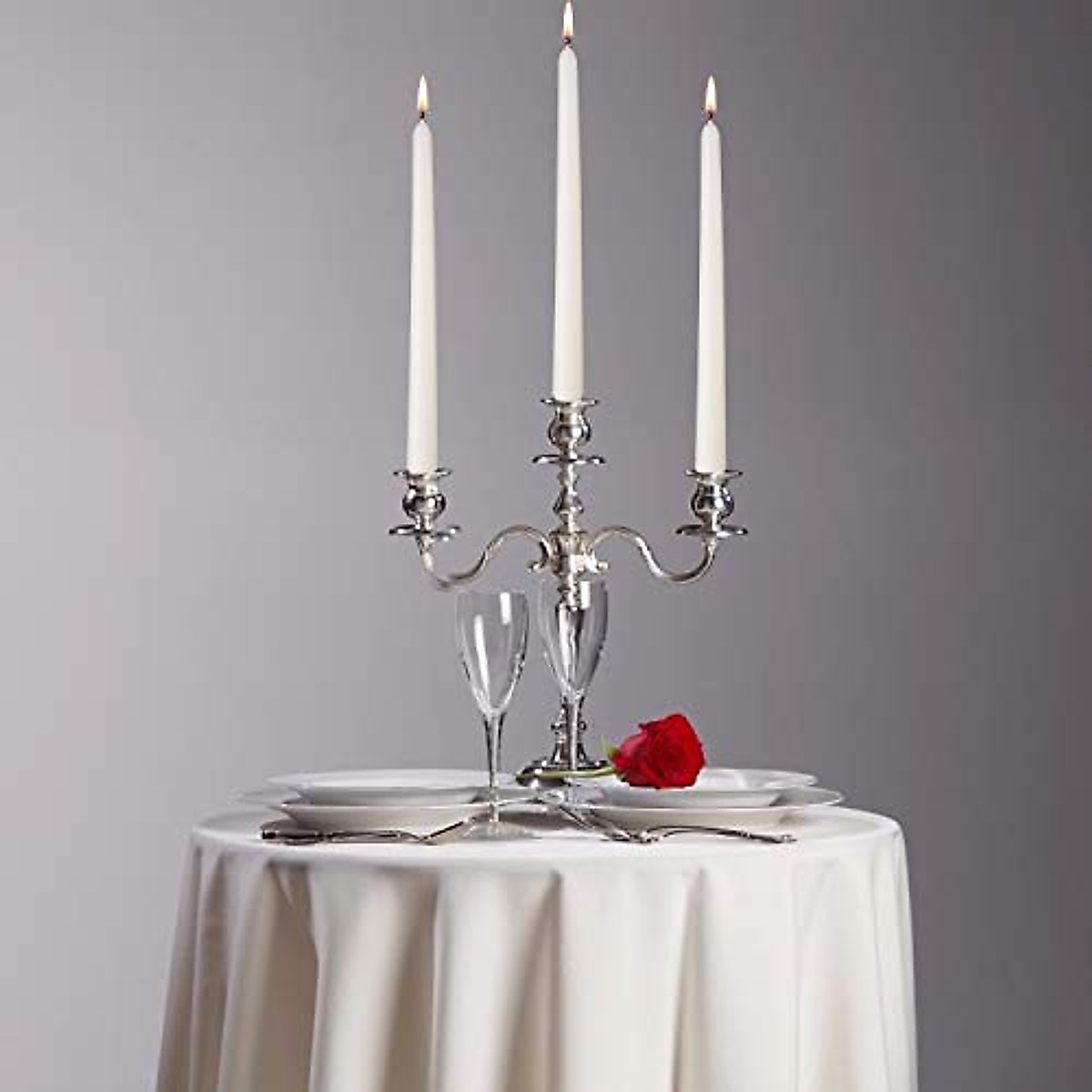 Arosky 10 Inch Unscented Taper Candles Wedding Dinner Candle Set of 12 (Ivory)