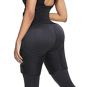Reshe Plus Size Waist Trainer Sweat Arm Trimmer Full Body Waist Trainer Black