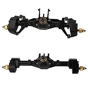 RZXYLRC TRX4M Heavy Brass + Aluminum Alloy Front & Rear Diamond Portal Axle Complete Set for 1/18 RC Crawler TRX-4M Metal Ground Clearance Upgrade Parts
