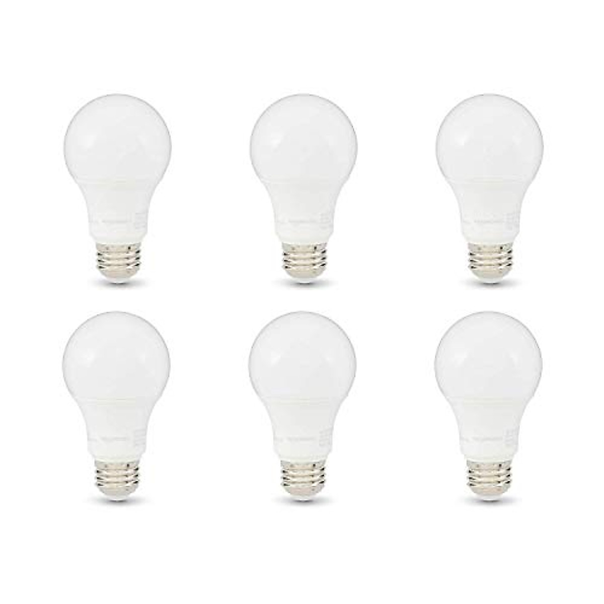 Amazon Basics - A19 LED Light Bulb, Soft White, 12W (Equivalent to 75W), Dimmable, 10,000 Hour Lifetime, 6-Pack