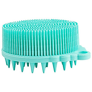 Silicone Sensory Brush Scalp Scrubber Silicone BER Dual-Sided Bath Shower Loofah Shampoo Scalp Brush Massager Body Cleansing Brush for Gentle Exfoliation Massage Scalp Scrub