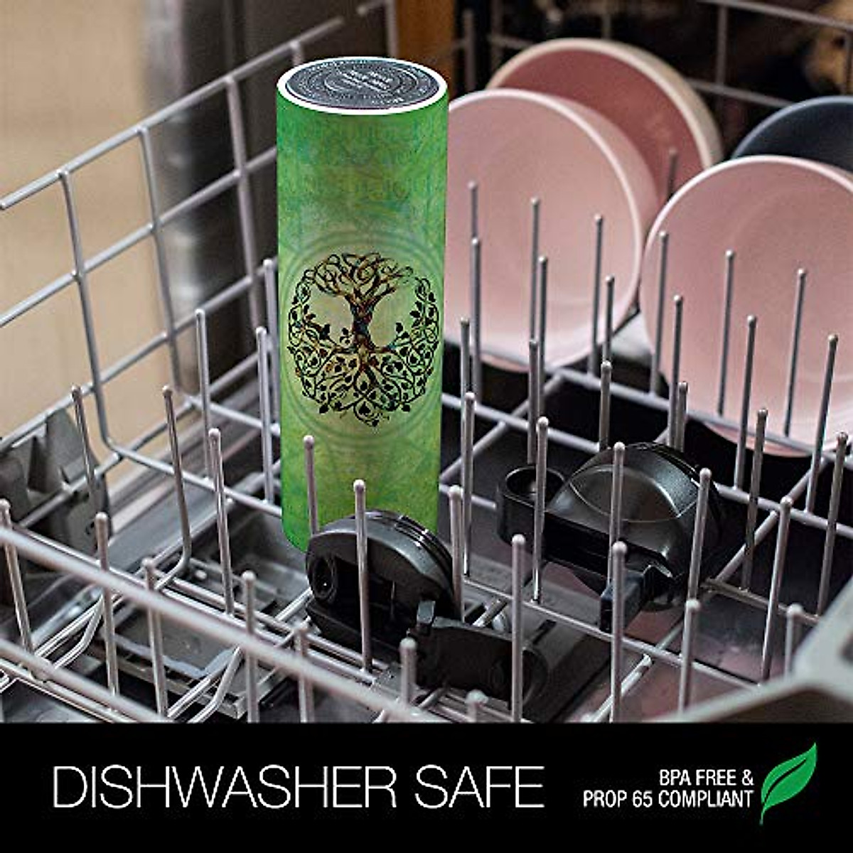 Tree-Free Greetings Vacuum Insulated Travel Coffee Tumbler, 1 Count (Pack of 1), Tree of Life