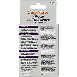Sally Hansen Miracle Nail Thickener™, Nail Strengthener, Includes Calcium and Ceramic Gel Formula