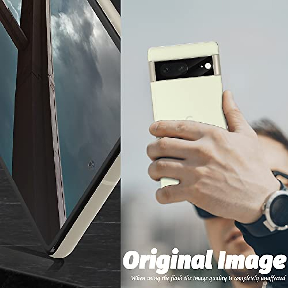 Orzero (3 Pack) Compatible for Google Pixel 7 Camera Lens Protector, Tempered Glass 9 Hardness HD Anti-Scratch Bubble-Free (Lifetime Replacement)