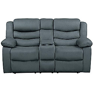 Homelegance 70" Manual Double Reclining Loveseat, Gray