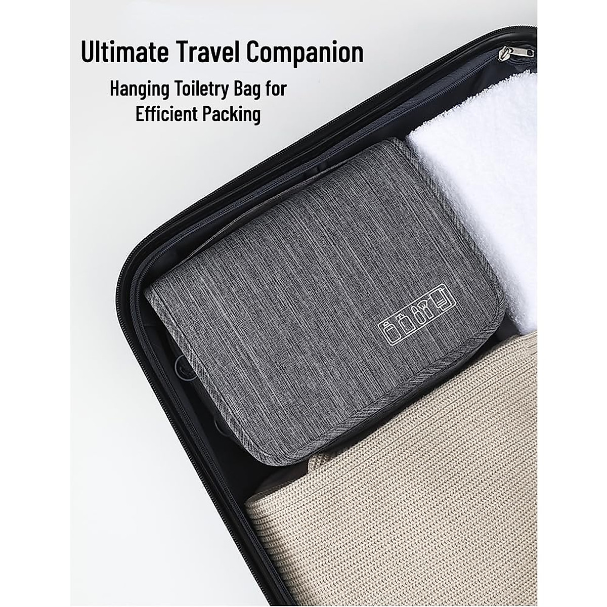 Hanging Toiletry Bag Cosmetic Case Travel Lightweight Large Capacity Multifunctional Toiletry Kit Shaving Bag Portable Bathroom Wash Bag for Makeup (Navy)