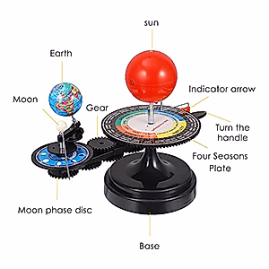 TEHAUX Solar System Planetarium Model Sun Earth Moon Orbital Model Scientific Experiment Kit Educational Teaching Tool for Kids Toddlers