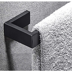 Towel Rack, Hand Towel Ring Holder SUS304 Stainless Steel, Hardware Set Towel Bar for Bathroom, Kitchen, Cabinet in Hotel or Home, Matte Black & Wall Mounted