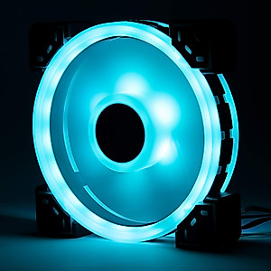 Rosewill 120mm True RGB LED Case Fans (3-Pack) and 8-Port Fan Hub, Ultra Quiet Cooling with Long Life Rifle Bearings - Rosewill RGBF-S12003 Supreme Dual Ring Addressable RGB Case Fan Hub Set