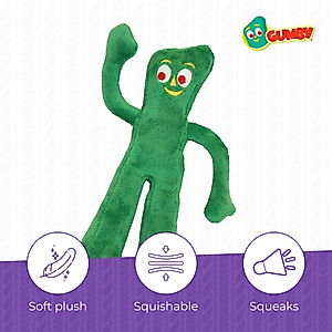 Multipet Gumby Plush Filled Dog Toy, Green, 9 inch (Pack of 1)