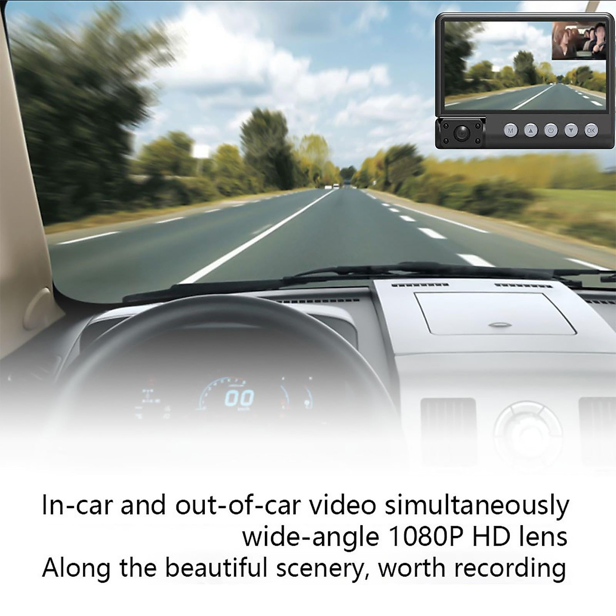 1080P FHD DVR Car Driving Recorder Dash Cam - 4.0Inch IPS Screen 170° Wide Angle G-Sensor Parking HD Night Vision Loop Recording Touchable Screen Car Dashboard Camera