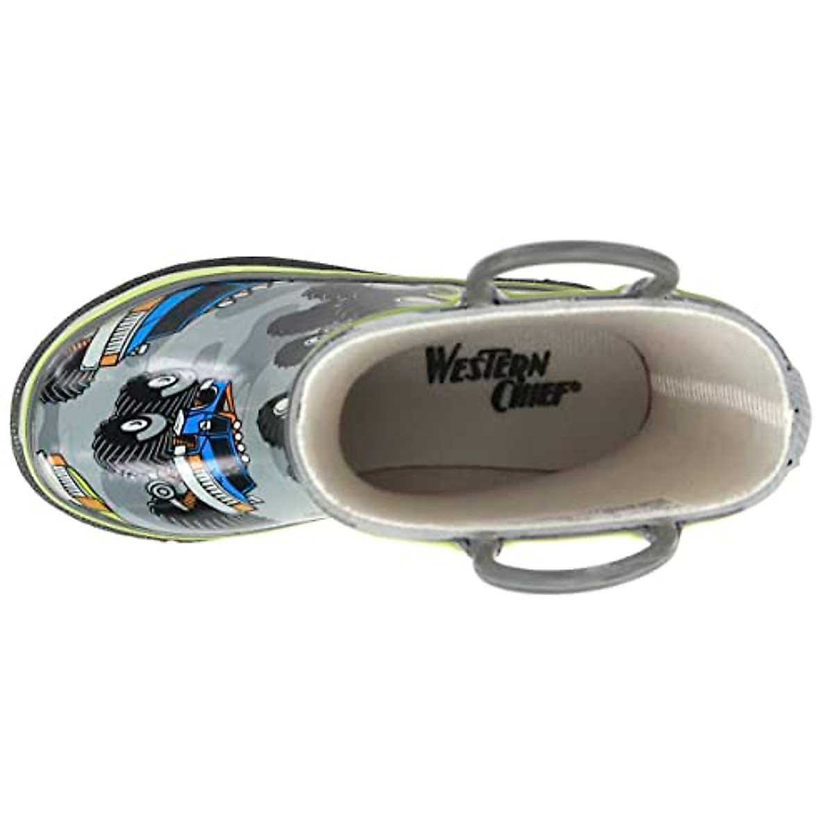 Western Chief boys Waterproof Printed Rain Boot, Monster Crusher,2-3 Little Kid