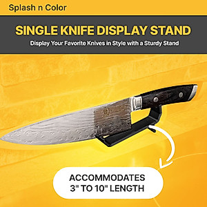 Single Knife Display Stand - Display Your Favorite Knives in Style with a Sturdy Stand - Accommodates 3" to 10" Length - Show Quality Multi-Color Knife Mount for Kitchen