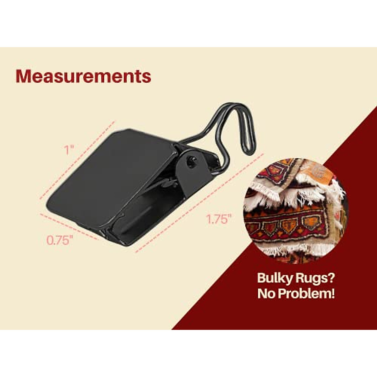 Small Tapestry Hangers (10 Pieces) Black Hook Based Clips for Wall Hanging Rugs and Paintings by Wise Linkers