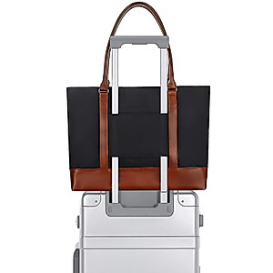 Woman Laptop Tote Bag, USB Teacher Bag, Large Work Bag Purse Fits 15.6 in Laptop, Lightweight Waterproof Leather Laptop Bag Shoulder Bag, Messenger Bag