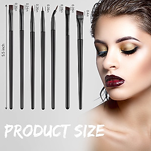 7 Pieces Eyeliner Brushes Set, Gel Liquid Eyeliner, Slanted Eyebrow Brushes, Fine Bent Eyeliner Brush, Eyeshadow Brush Set for Precise Make Up Application