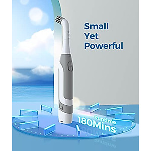 Electric Cleaning Brush, kHelfer KH6A Electric Grout Brush IPX7 Waterproof, 11″ Small Cordless Power Scrubber with 5 Replacement Brushes for Grout, Tile Crevice, Corners, Bathtub, Kitchen Bathroom