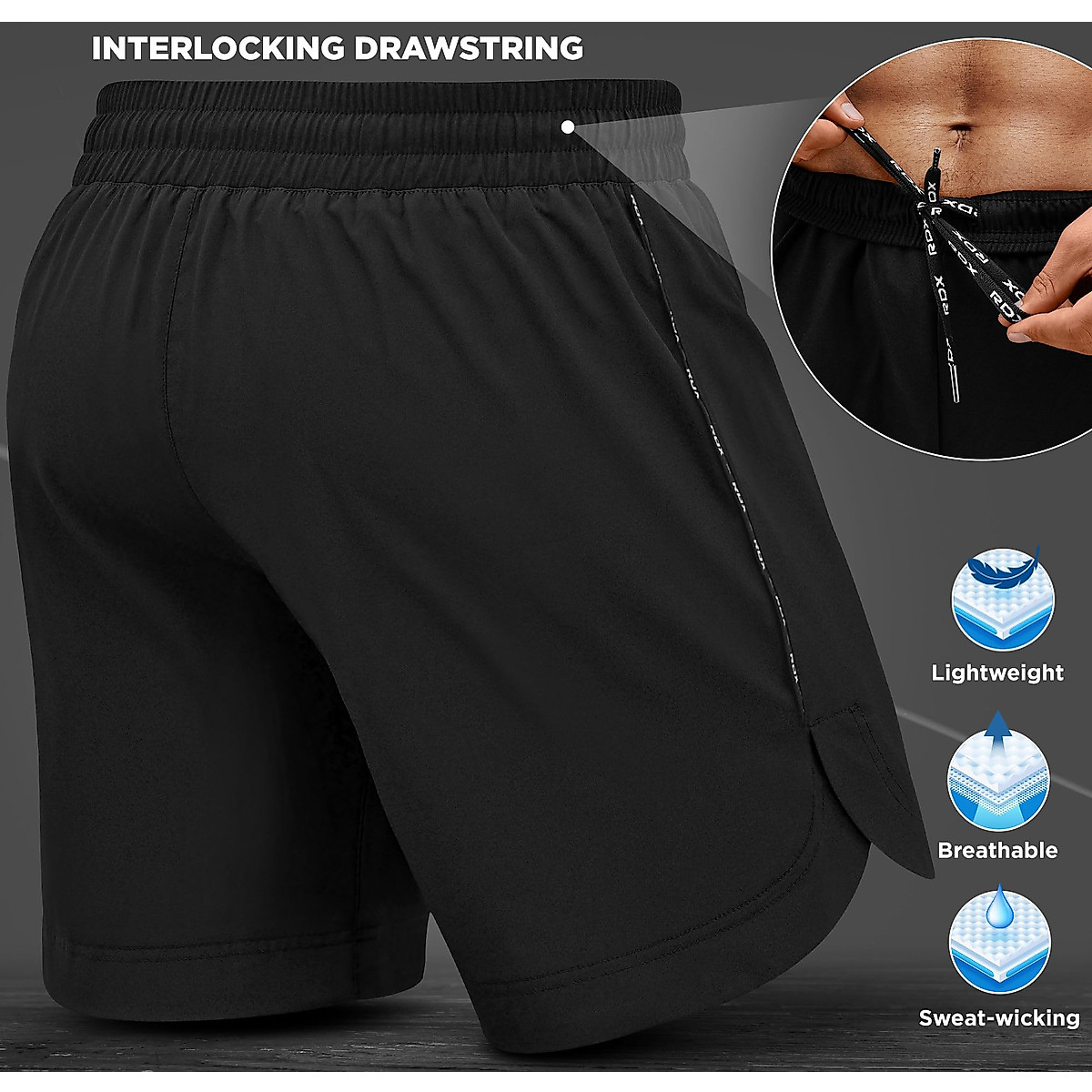 RDX MMA Shorts for Training & Kickboxing – Fighting Shorts for Martial Arts, Cage Fight, Muay Thai, BJJ, Boxing, Grappling Black