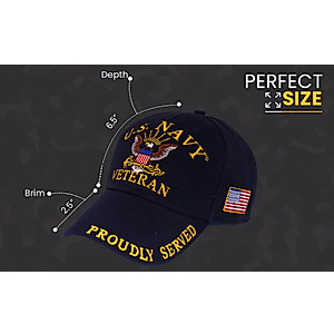 Trendy Zone 21 US Navy Veteran Hat for Men and Women, Officially Licensed Product | United States Navy (USN) | Ideal for Gifting | Navy Blue