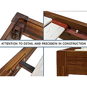 Acacia Mervyn 14 Inch Wood Platform Bed Frame Without Headboard, King, Chocolate