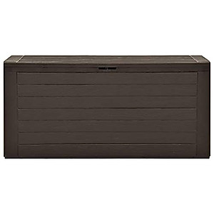 vidaXL Patio Storage Box Garden Cushion Deck Outdoor Storage Chest Storing Pillow Tool Box Blanket Indoor Interior Container Anthracite 45.7"
