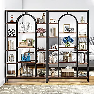 Tribesigns 5-Tier Bookshelf, Industrial Tall Bookcase Book Shelf Organizer Freestanding Open Display Shelves for Bedroom Living Room Home Office, 70.8" H x 39.4" L, Rustic Brown