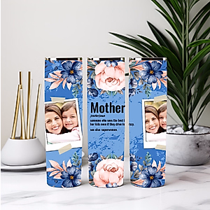 Pink Floral Mom Tumbler Mothers Day 20oz Skinny Tumbler, Mama 20oz Skinny Stainless Steel Keeps Hot or Cold Fabulous Gift for Mom (Color 15)