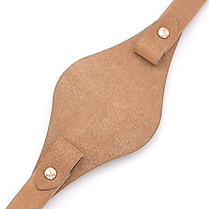8mm Spring Bar Genuine Leather Watch Strap Replacement for Fossil ES3148 ES4119 ES4176 ES3262 ES3077 (beige)