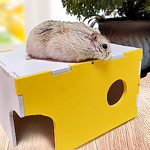 MILIFUN Hamster Houses and Hideouts, Chinchilla House Dwarf Hamster Hideout with Climbing Ladder Slide, Multi-Chamber Small Animal Maze Hut for Hedgehog Syrian Mice Hideout.